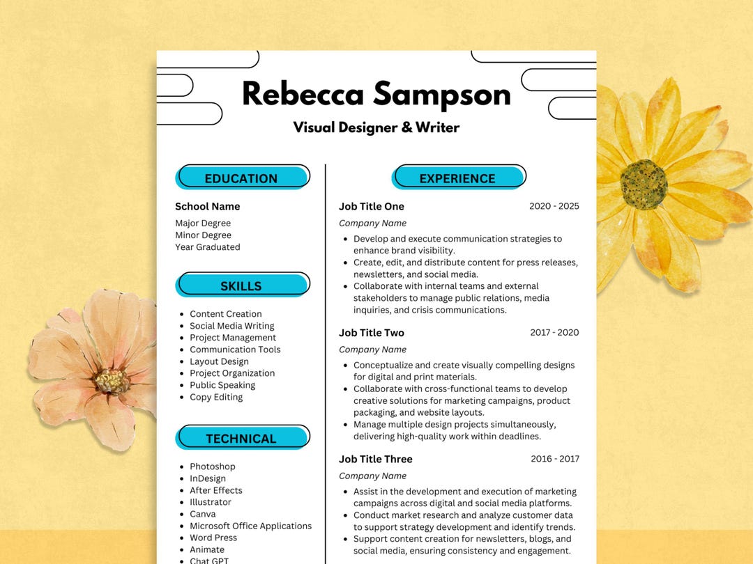 Colorful Fun Bubble Resume Template - Editable Canva Template - Resume ...
