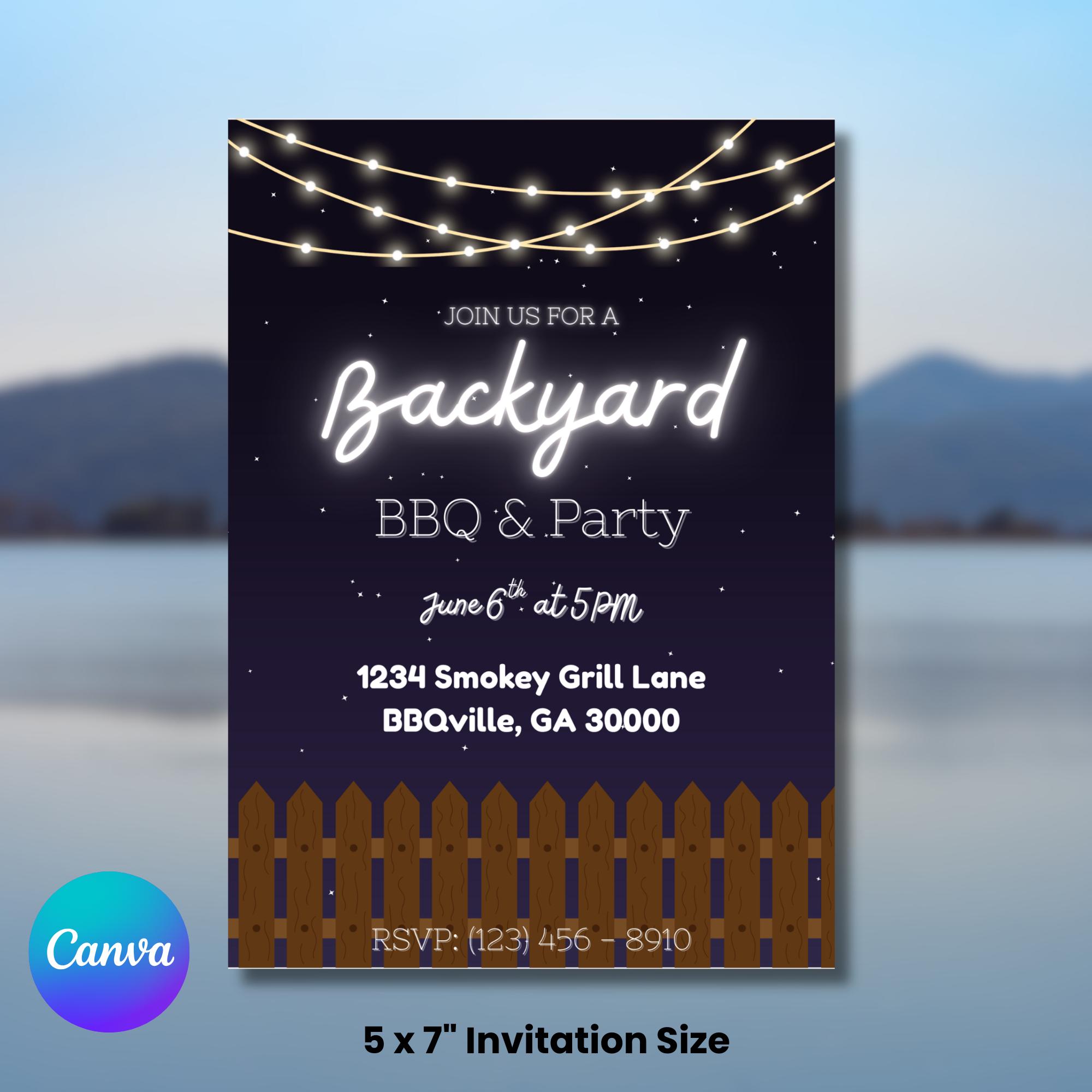 Backyard BBQ Party Invitation Printable | Summer BBQ Bash Invite Flyer ...