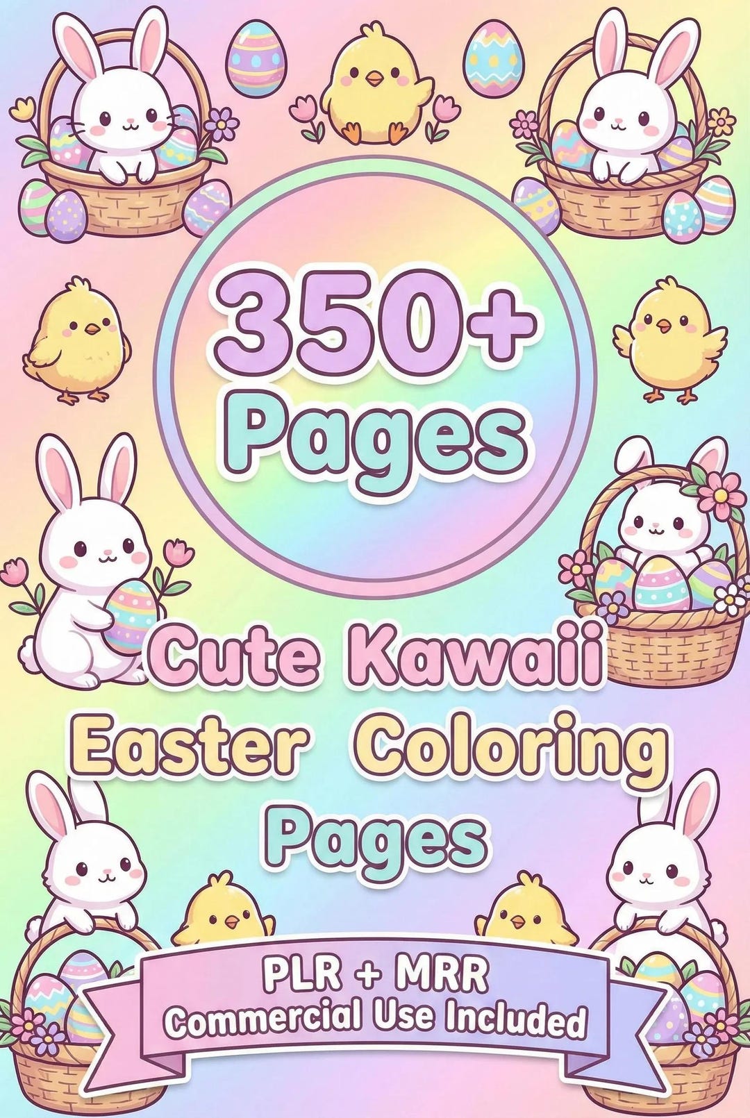 Kawaii Coloring Book Easter 200 Bold & Easy Pages Cute, Simple and ...