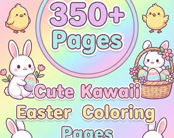 Kawaii Coloring Book Easter 200 Bold & Easy Pages Cute, Simple and ...