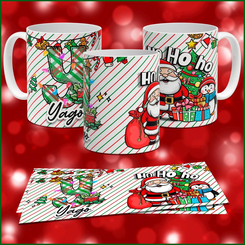 Cute ABC Christmas Mug Wrappers, Christmas Alphabet Mug Wrap Designs ...
