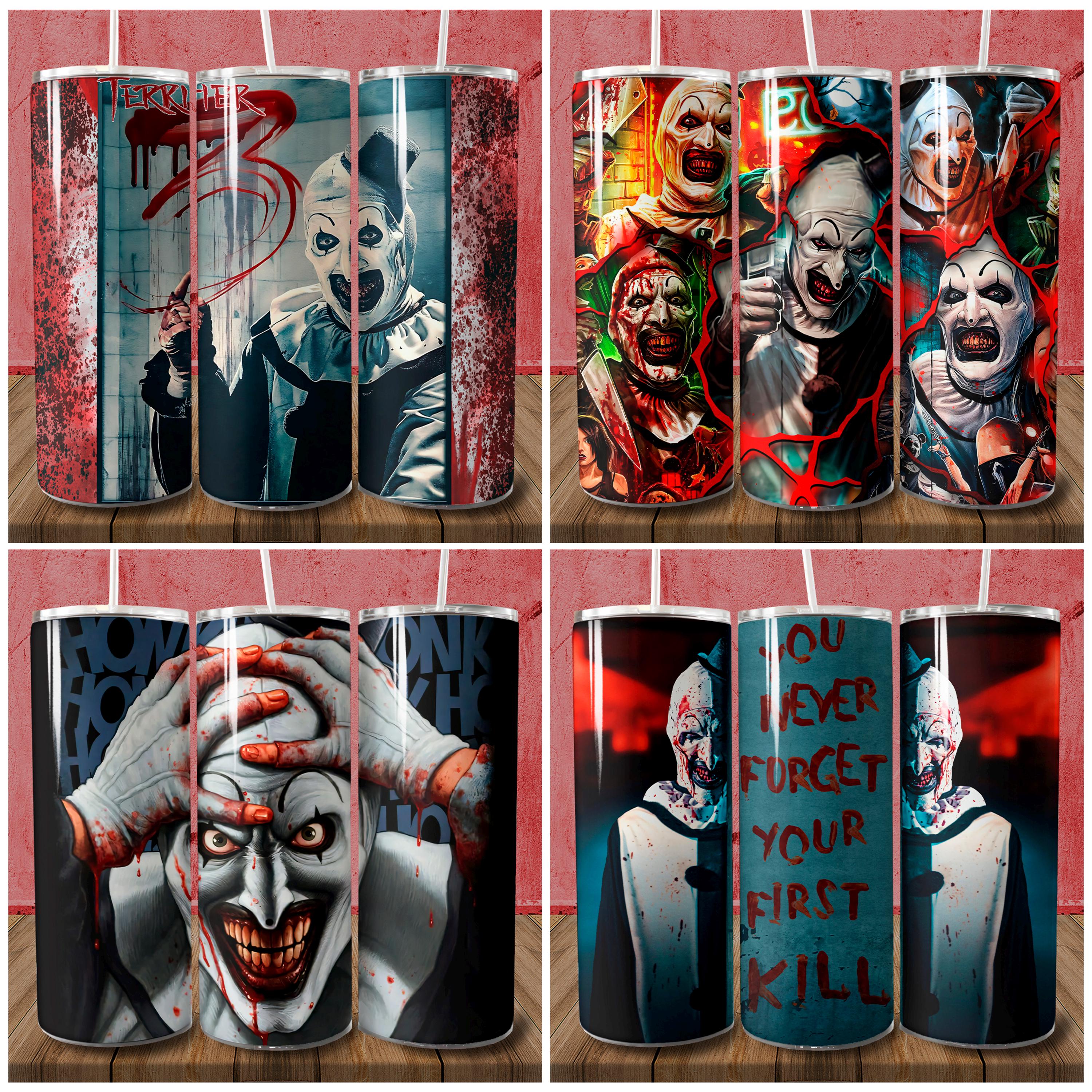 Terrifier Tumbler Wrap, 20 Oz Skinny Tumbler Sublimation Design ...