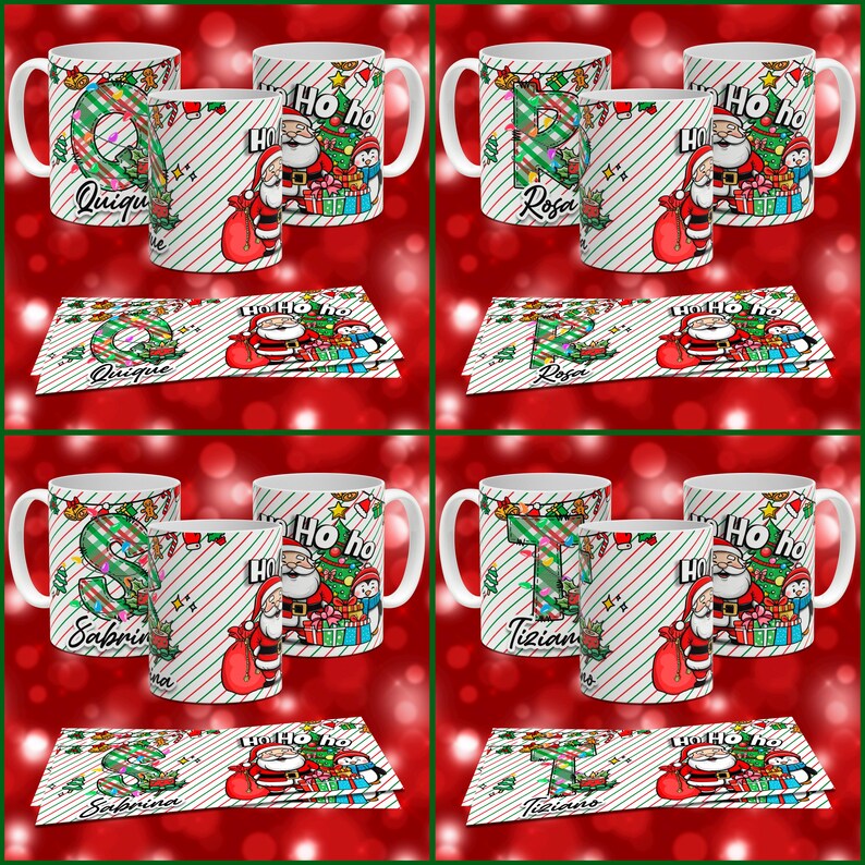 Cute ABC Christmas Mug Wrappers, Christmas Alphabet Mug Wrap Designs ...