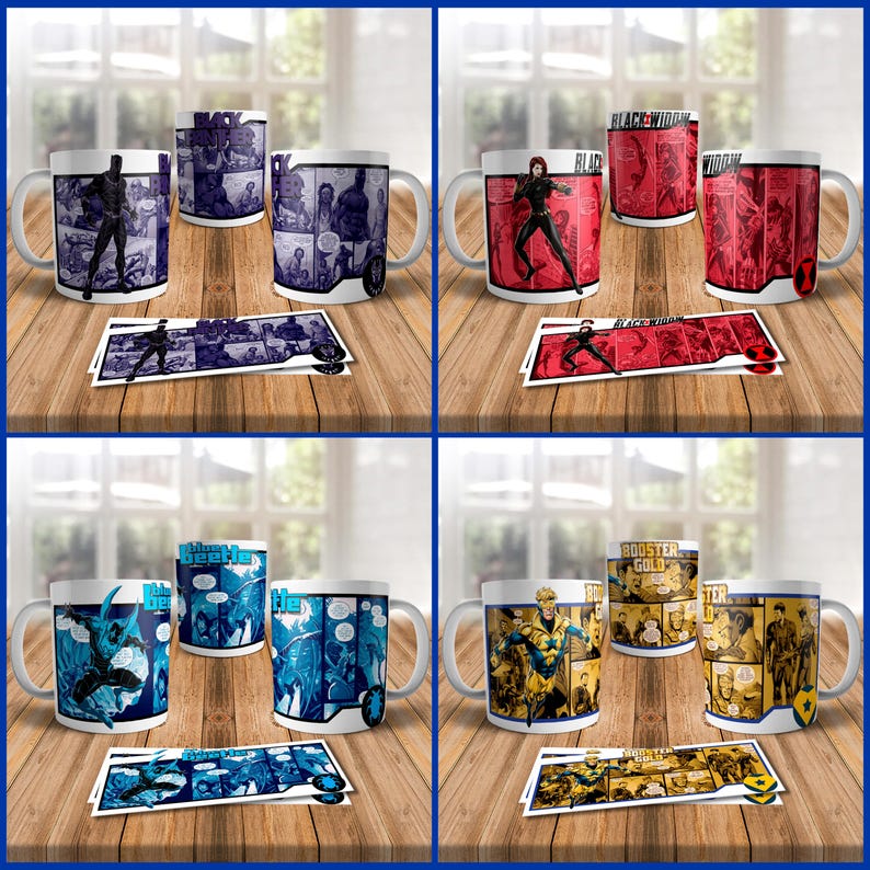 70 Digital Designs for Superhero Mugs, Marvel DC Comics Mug Design ...