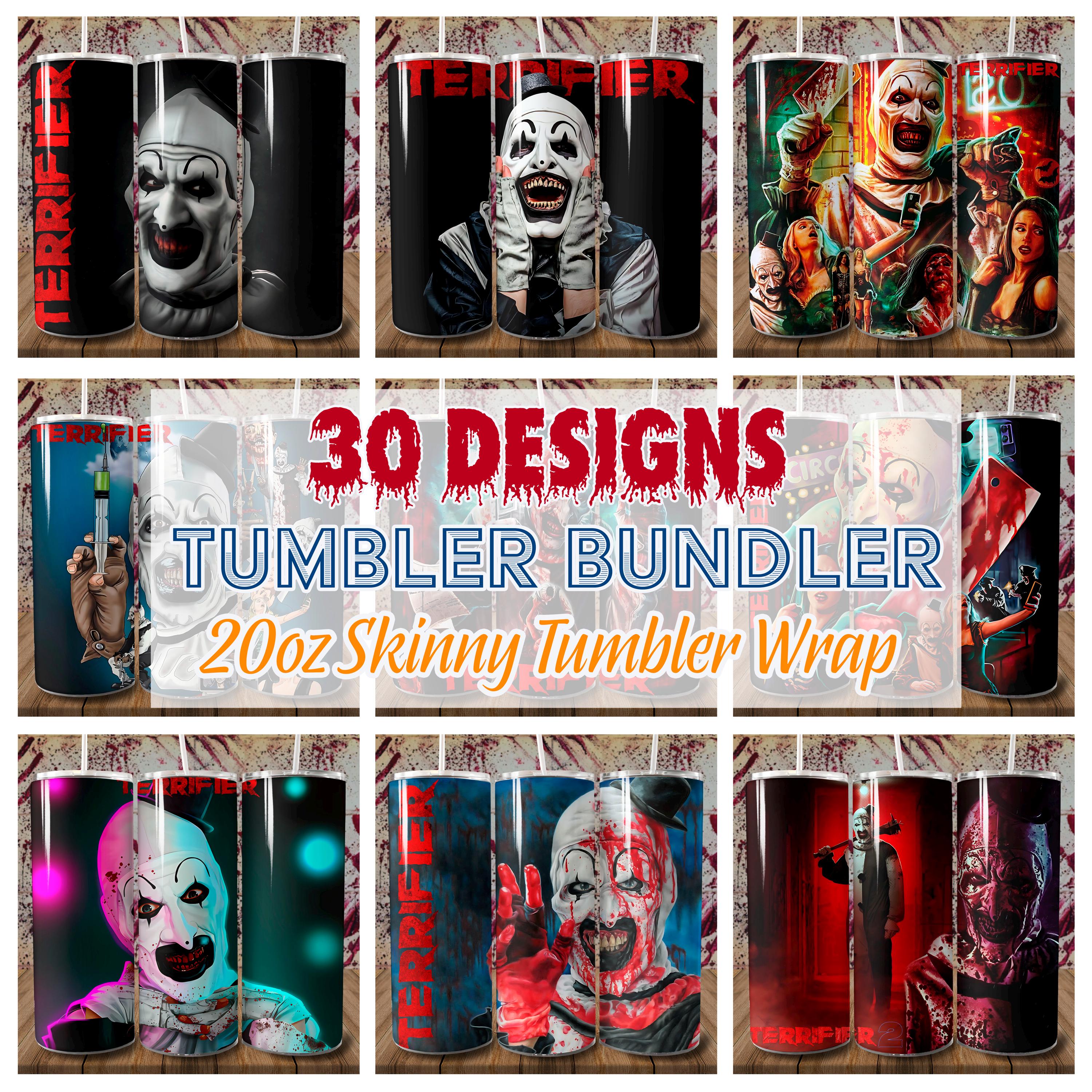 Terrifier Tumbler Wrap, 20 Oz Skinny Tumbler Sublimation Design ...
