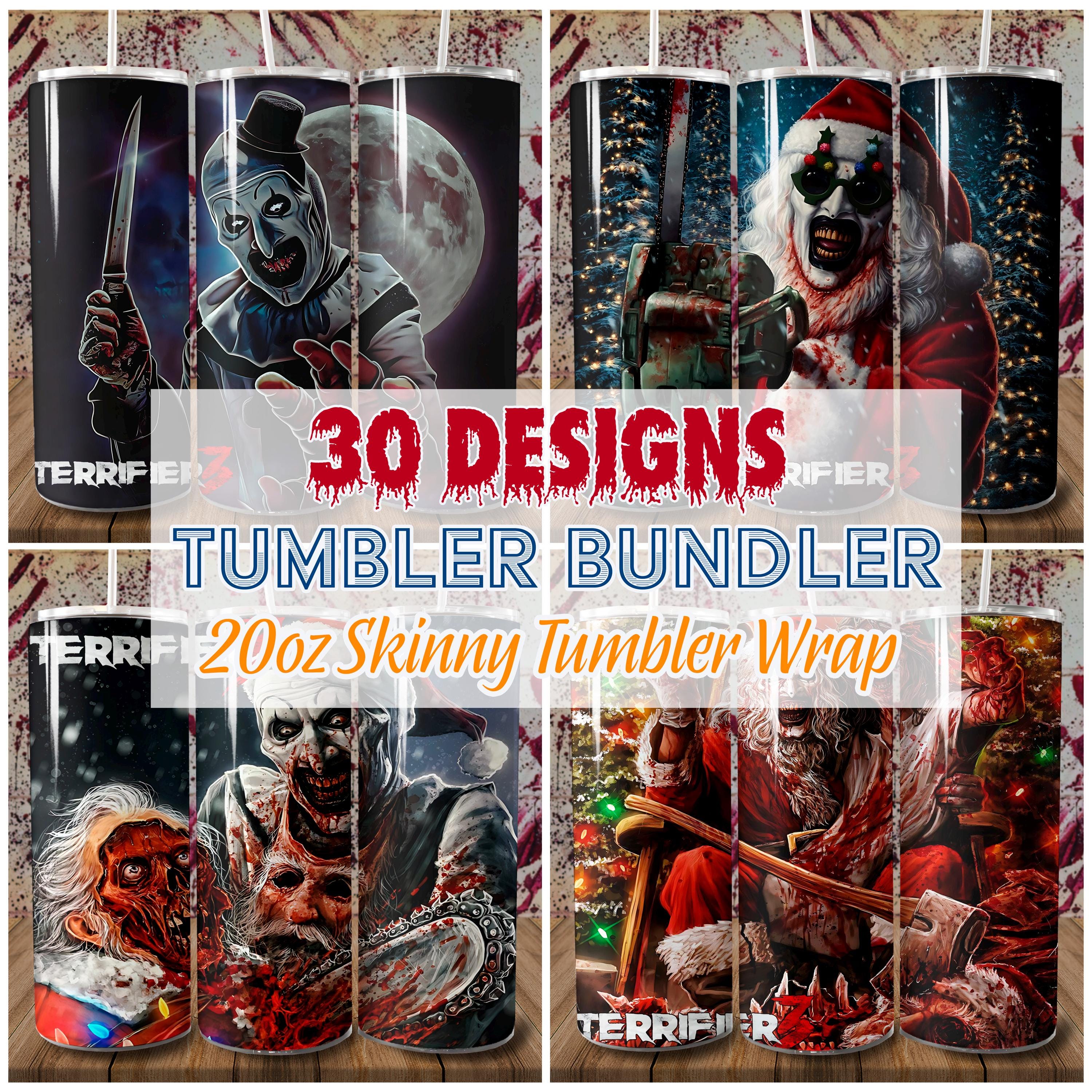 Terrifier Tumbler Wrap, 20 Oz Skinny Tumbler Sublimation Design ...