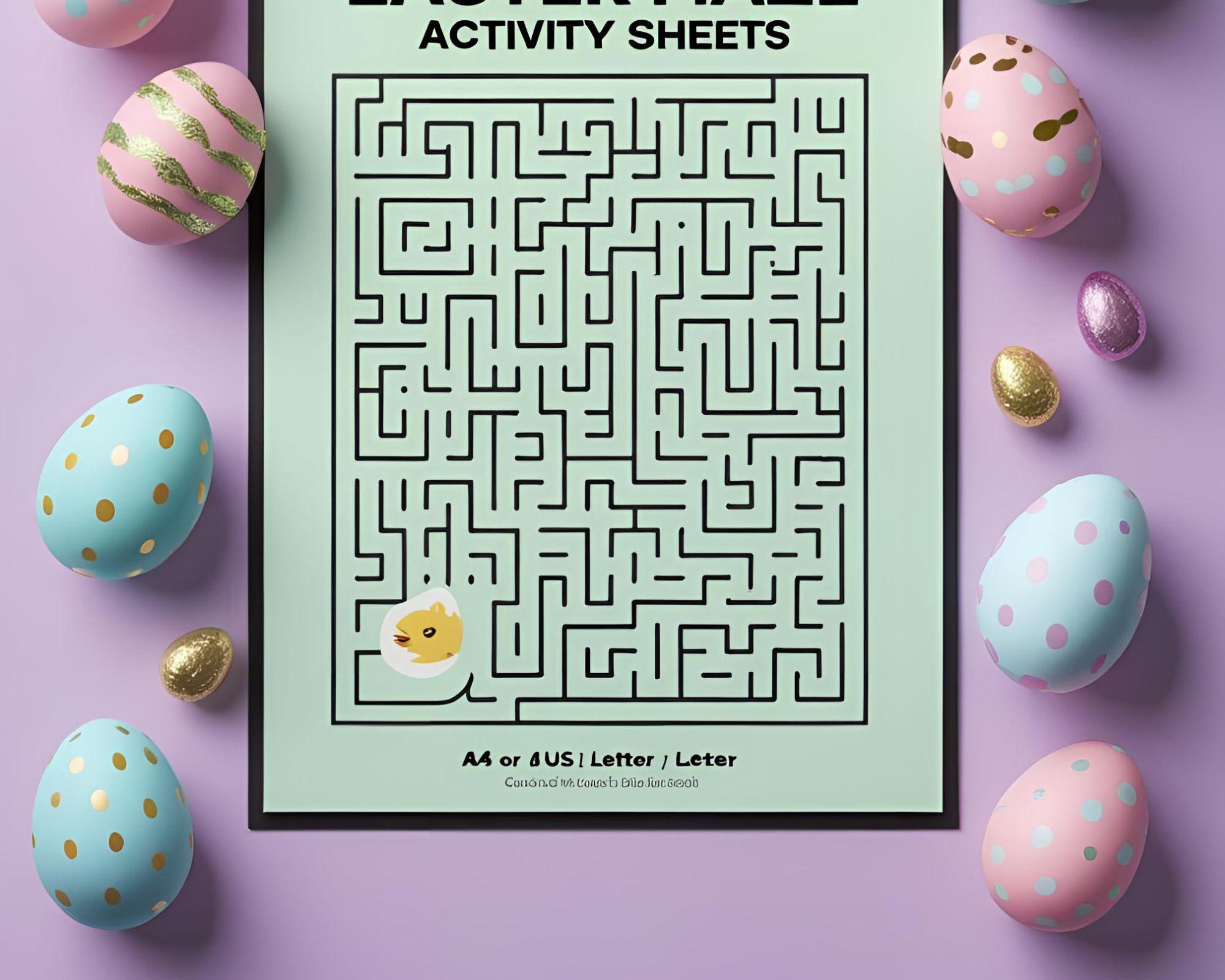 Easter Maze Game for Kids – Fun Printable Puzzles for Preschool ...