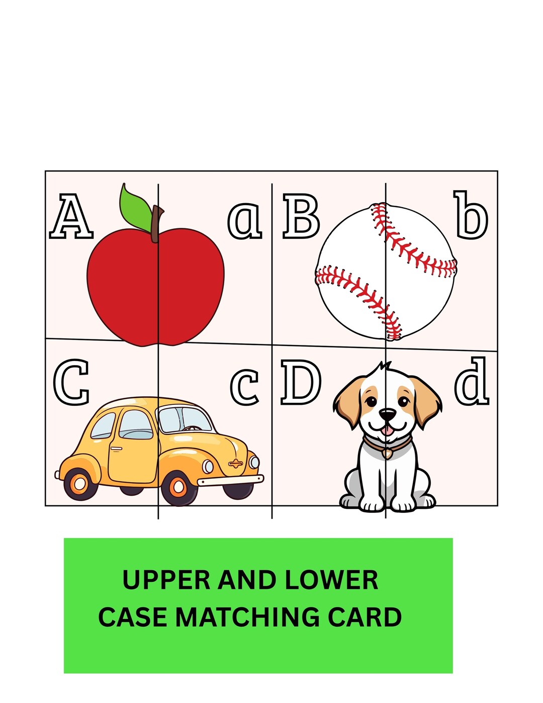 Montessori Cards Upper and Lower Case Home and Pre School Alphabhet ...