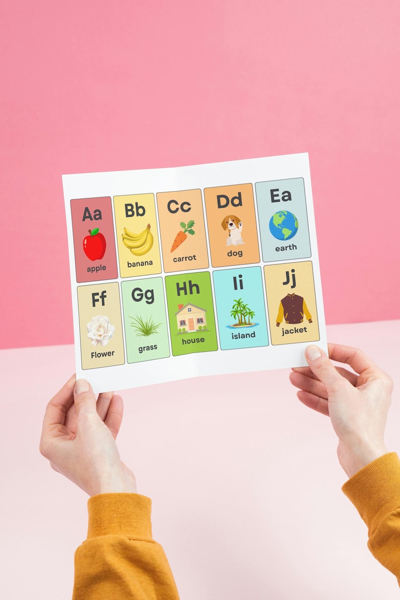 Educational ABC Learning Cards, for Little Ones, Alphabet Flash Card ...