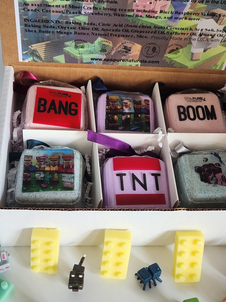 6 Bath Bombs for Kids With New Popular Toys Inside - Minecrafter - BANG ...