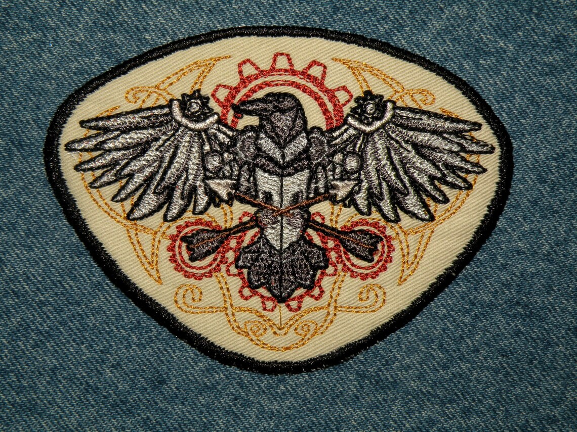 Western Steampunk Raven Iron on Patch 3.13 X 4.25 - Etsy