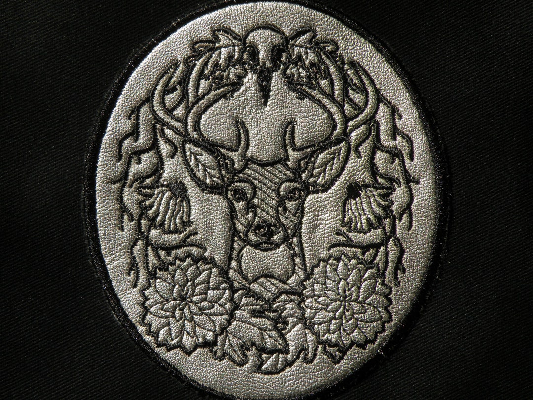 Woodland Deer Crest on Cowhide Leather Iron on Patch 4.41 " X 3.84" - Etsy