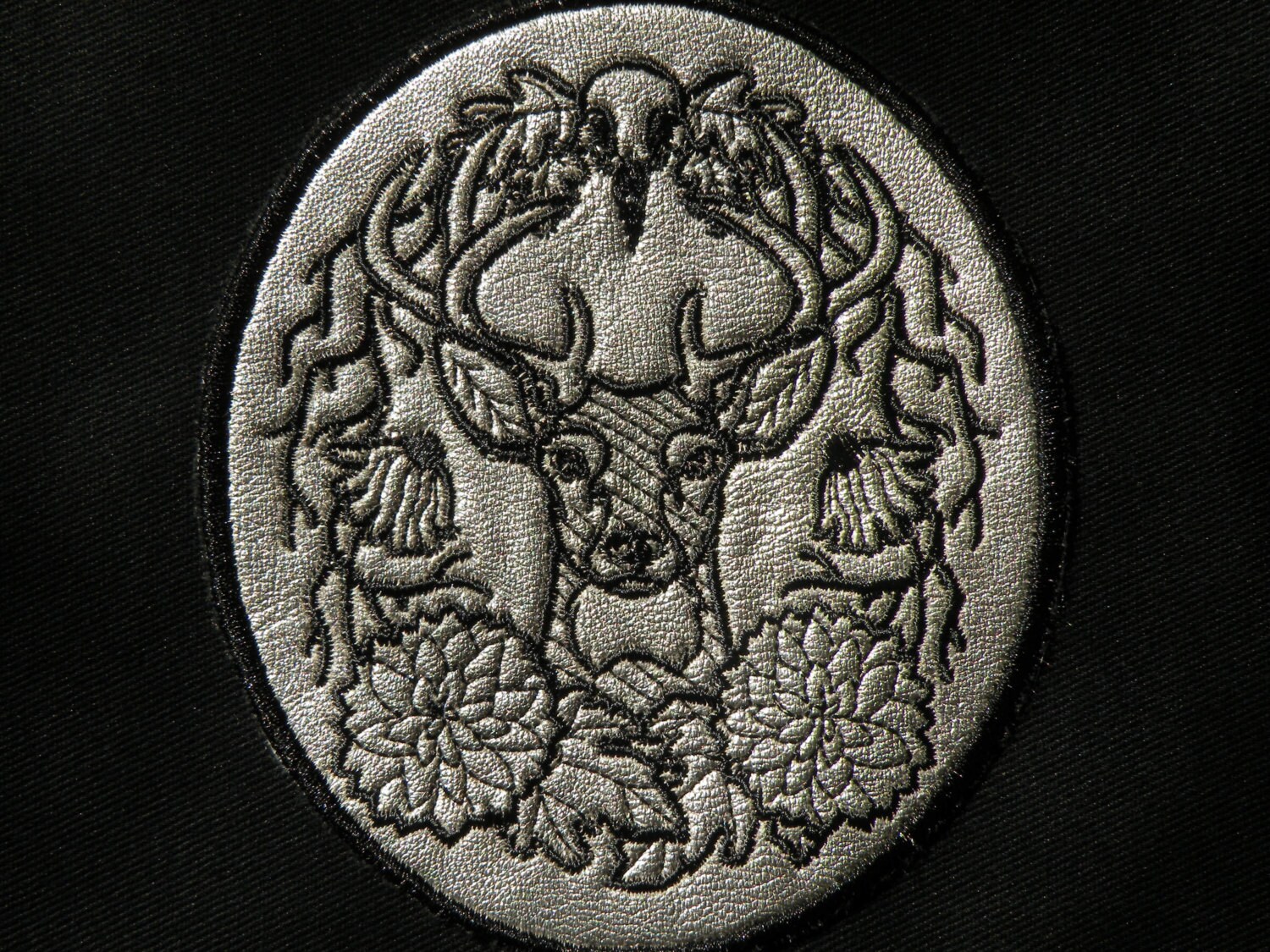 Woodland Deer Crest on Cowhide Leather Iron on Patch 4.41 - Etsy