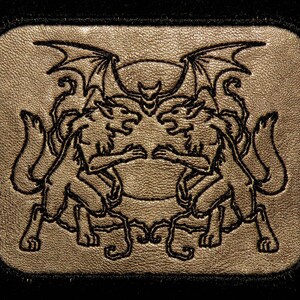 Werewolf Crest Iron on Patch on Cowhide Leather 4" X 3.29" - Etsy