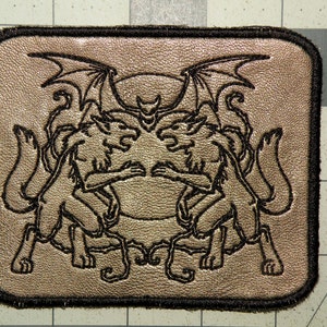 Werewolf Crest Iron on Patch on Cowhide Leather 4" X 3.29" - Etsy