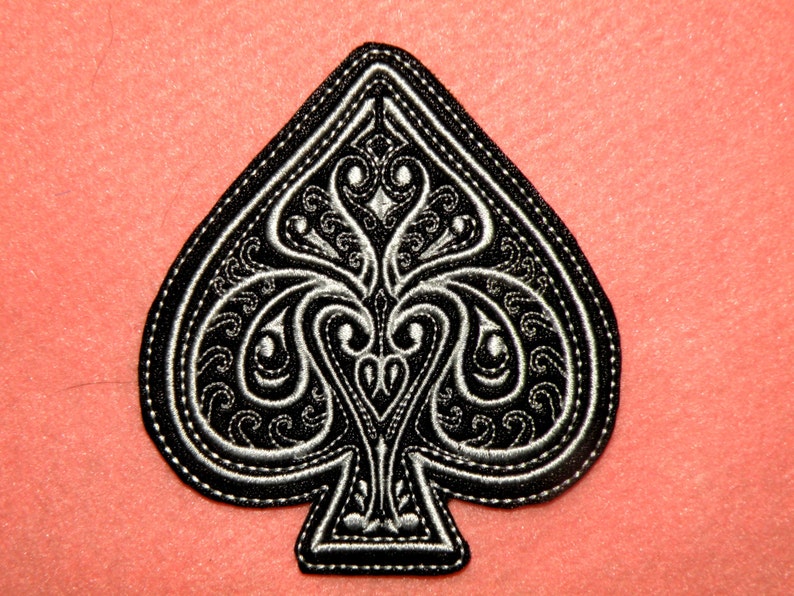 Ace of Spades Iron on Patch on Cowhide Leather - Etsy