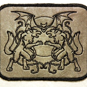 Werewolf Crest Iron on Patch on Cowhide Leather 4" X 3.29" - Etsy