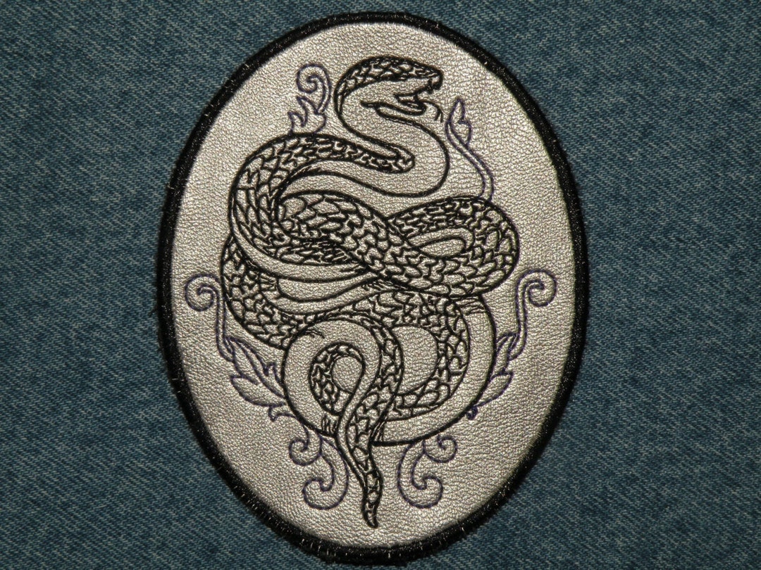 Cowhide Leather Snake Iron on Patch 4.5" X 3.55" - Etsy