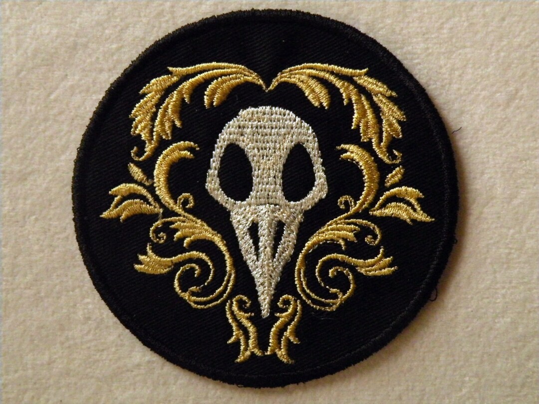 Ornate Bird Skull Iron on Patch 3.5 - Etsy