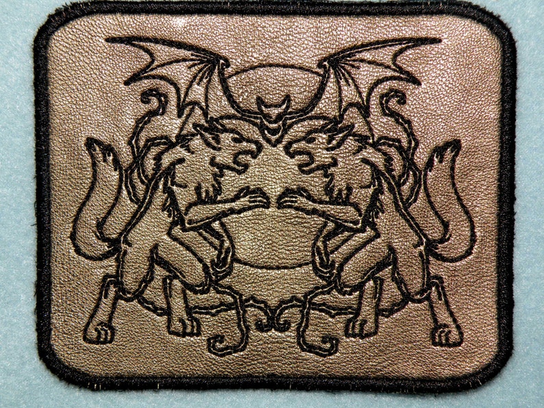 Werewolf Crest Iron on Patch on Cowhide Leather 4 X - Etsy