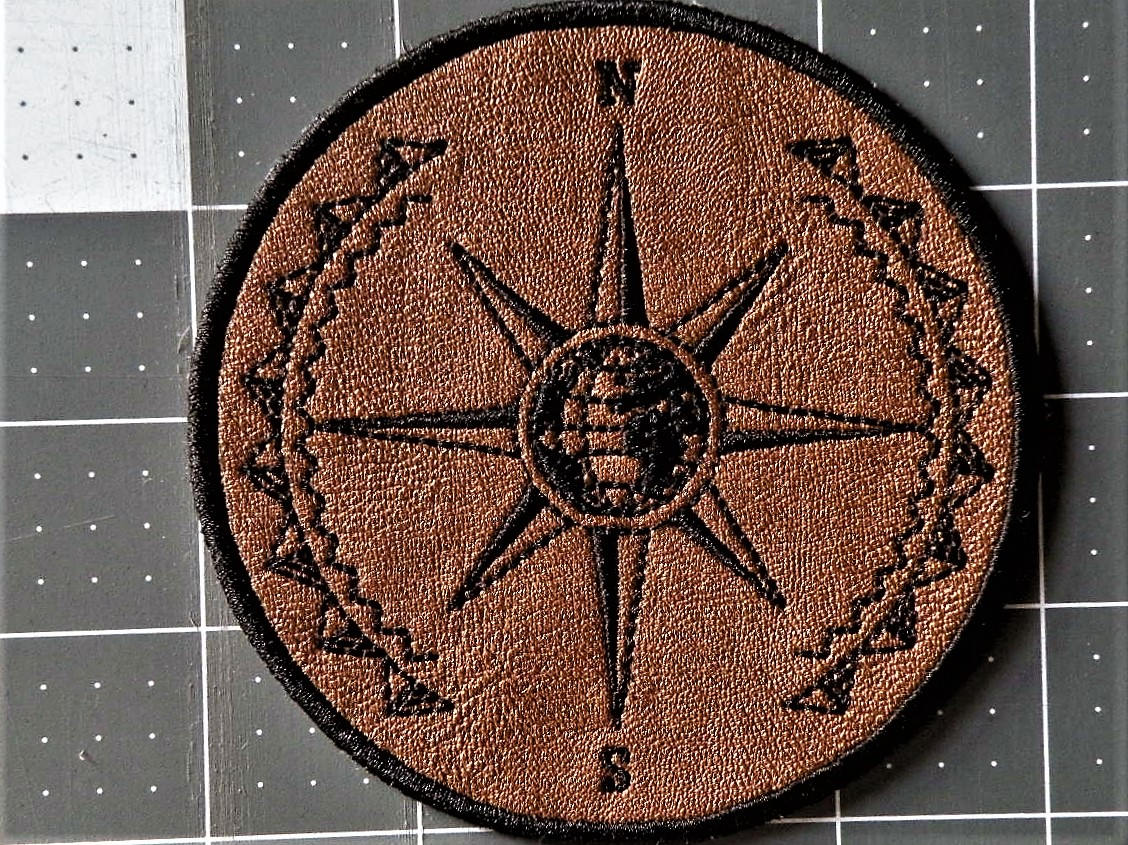 Mariner's Compass Iron on Patch on Cowhide Leather 4 | Etsy