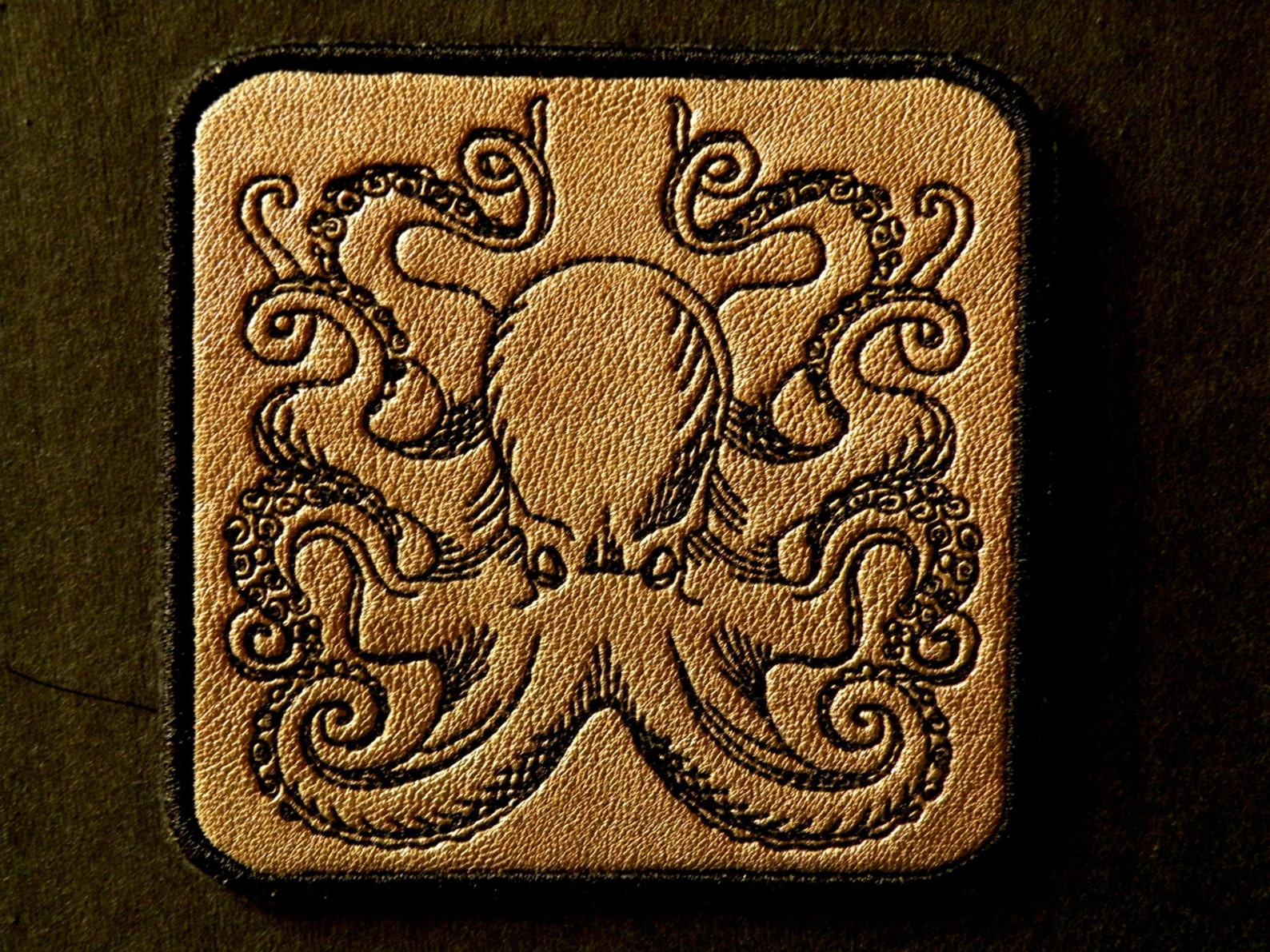 Cowhide Leather Octopus Iron on Patch 3 1/2 | Etsy