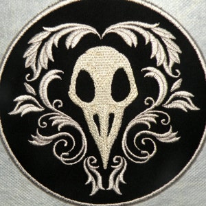 Ornate Bird Skull Iron on Patch 5.25" - Etsy