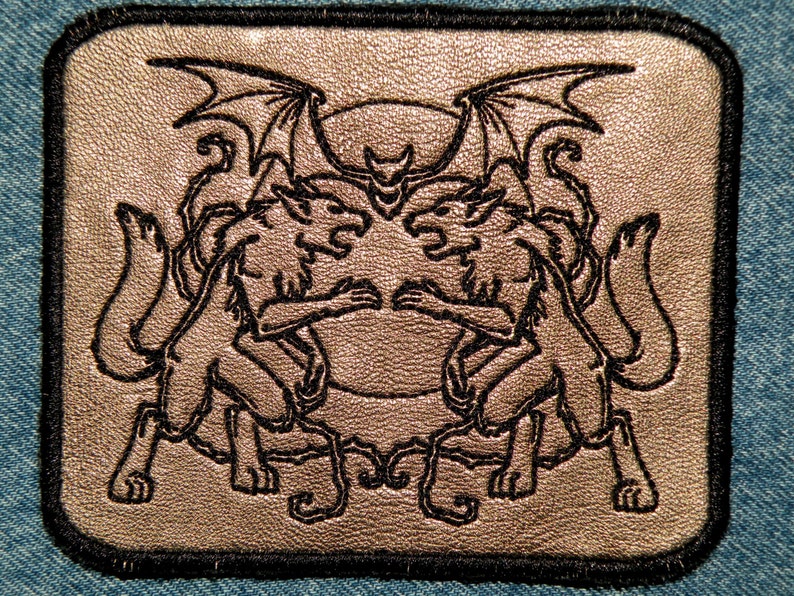 Werewolf Crest Iron on Patch on Cowhide Leather 4 X - Etsy