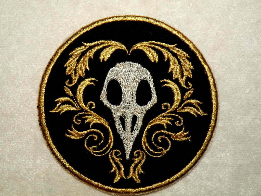 Ornate Bird Skull Iron on Patch 3.5 - Etsy