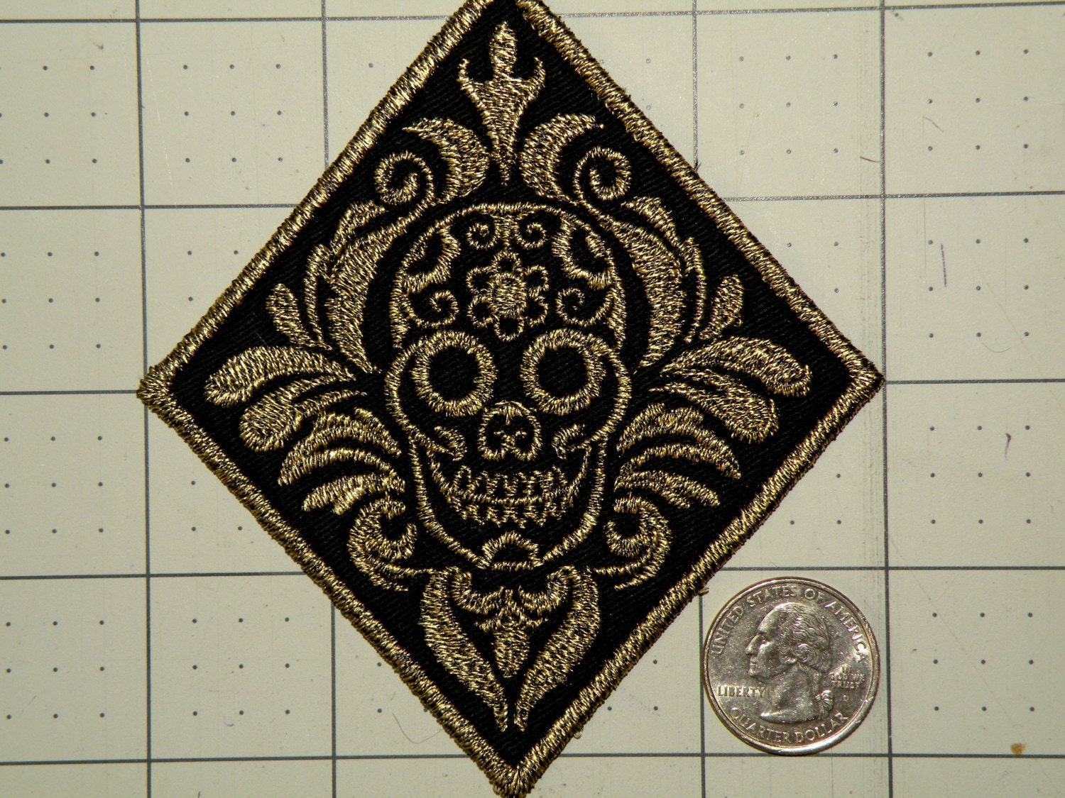 Damask Calavera Iron on Patch 4x4.5 - Etsy