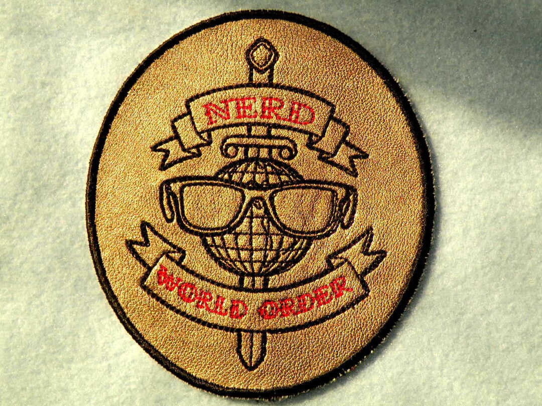 Nerd World Order Iron on Patch on Cowhide Leather 3 7/8 X 4 1/4 - Etsy