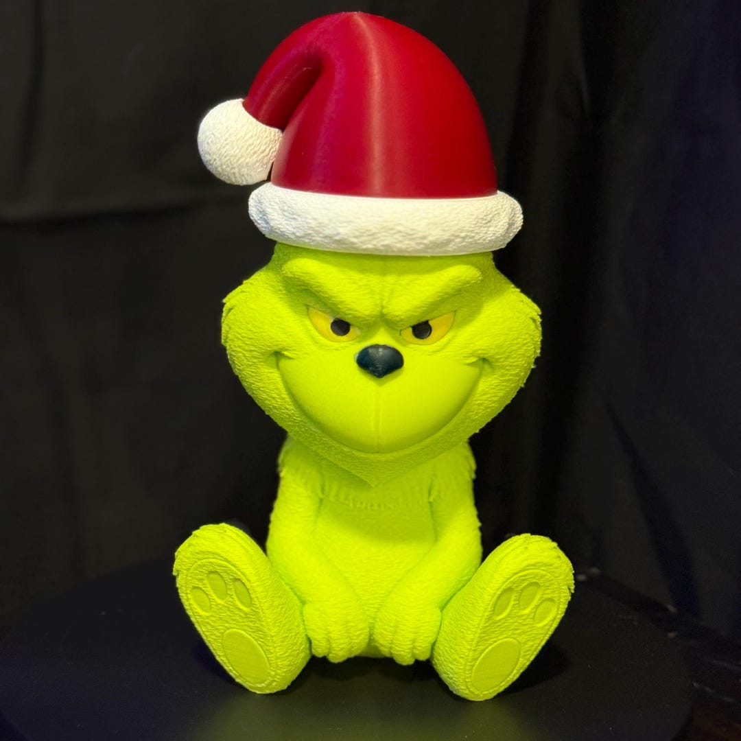 Santa Hat Sporting Smirky Grinch - Etsy