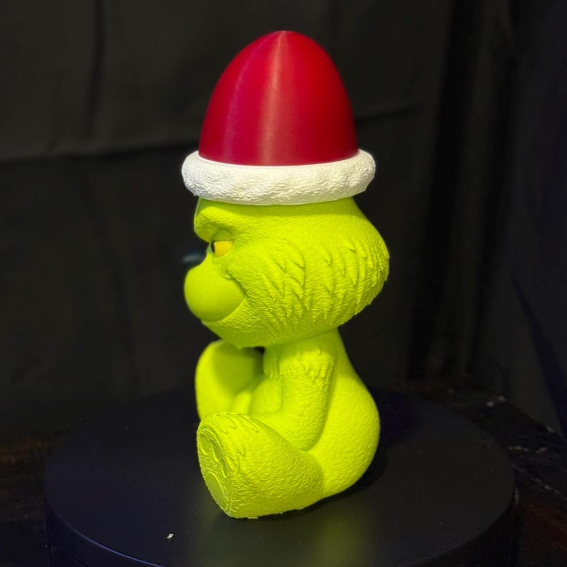 Santa Hat Sporting Smirky Grinch - Etsy