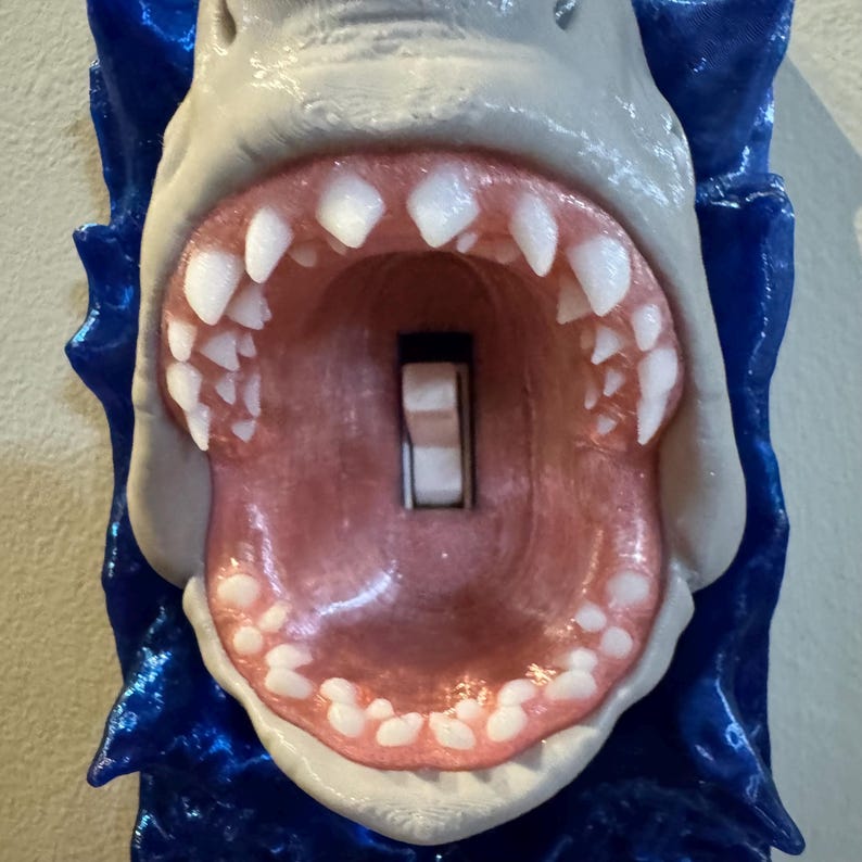 Jaws Shark Light Switch Cover: Ocean Theme Decor - Etsy