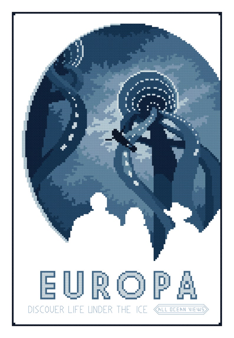 Europa Retro Travel Poster Cross Stitch Pattern Instant Download PDF - Etsy
