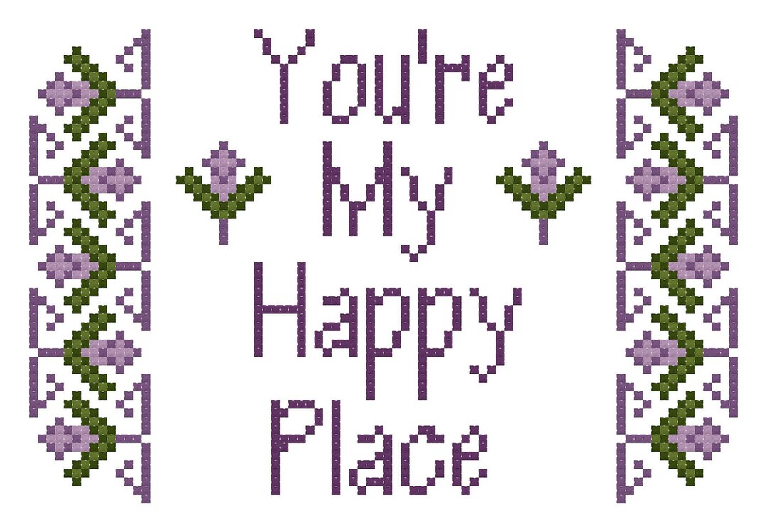 You're My Happy Place Cross Stitch Pattern Instant Download PDF - Etsy