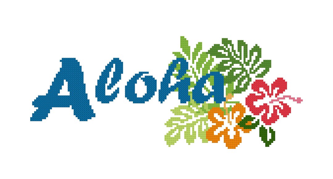 Aloha - Cross Stitch Pattern - PDF Instant Download - Etsy