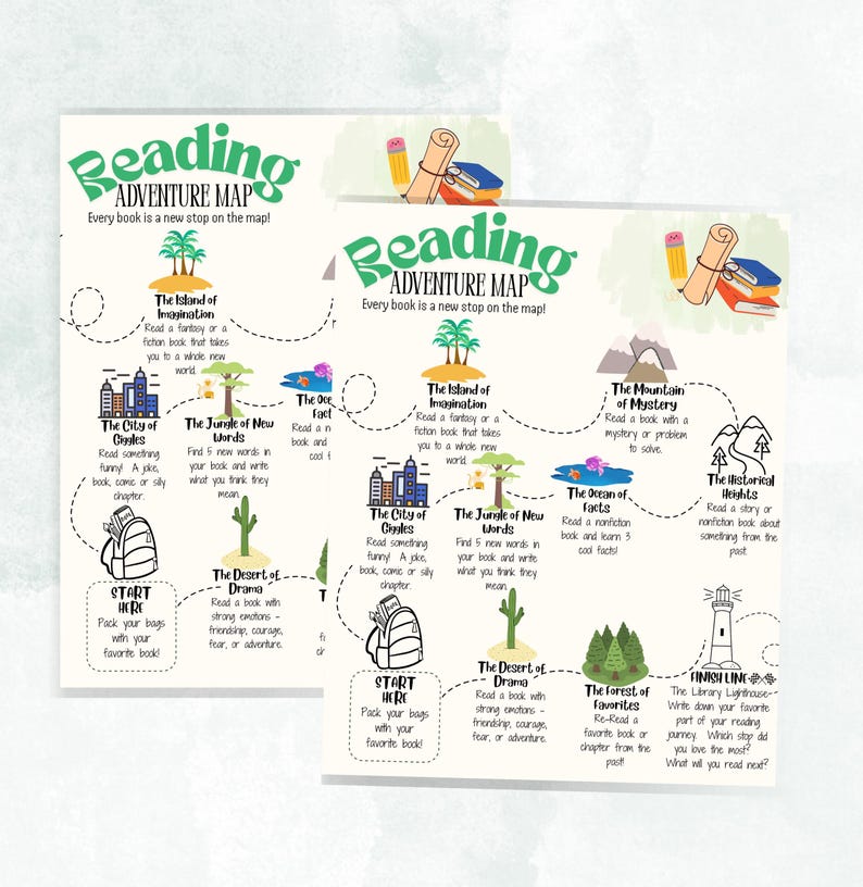 Kids' Printable Reading Adventure Map | Fun Reading Tracker PDF for ...