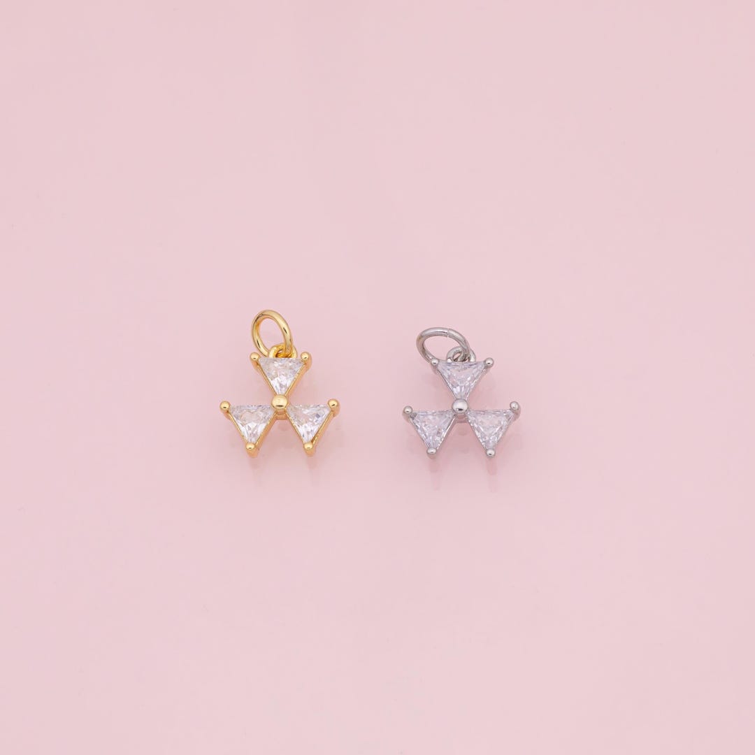 Triple Triangle Charm 18k Gold Filled Charm Bar Bracelets and Necklaces ...