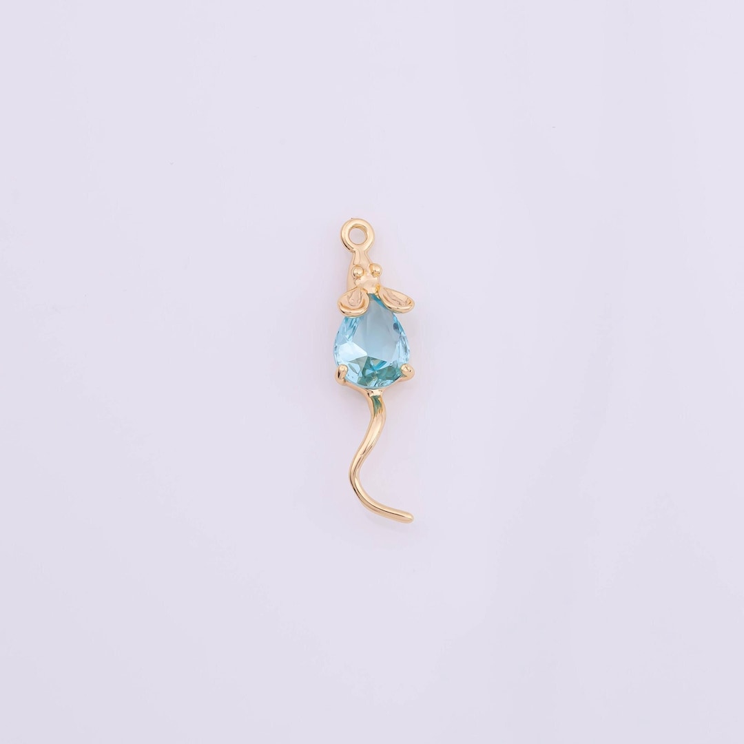 Mouse Rat Charm 7x29mm 22k Gold Filled for Charm Bar Bracelets and ...