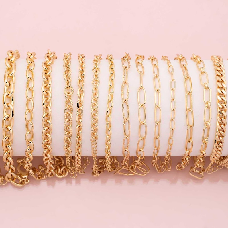 Gold Cuban Charm Bracelet - Etsy