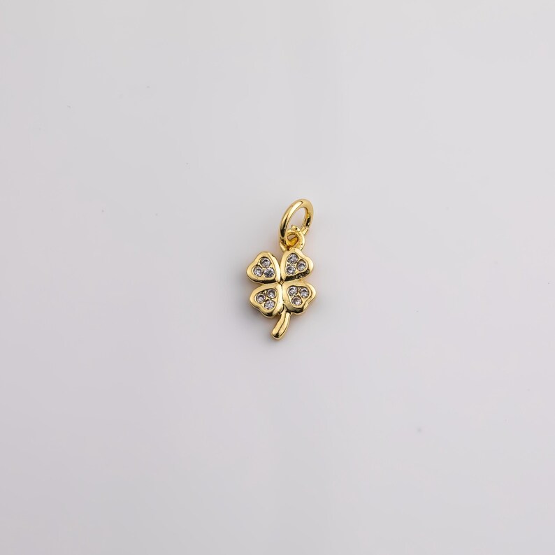 Lucky Flower Charm 6x11mm 18K Gold Filled Bracelet Necklace Pendant ...