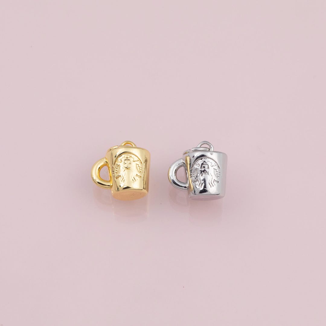 Coffee Cup Mug Charm 18K Gold Filled Charm for Charm Bar Bracelets ...