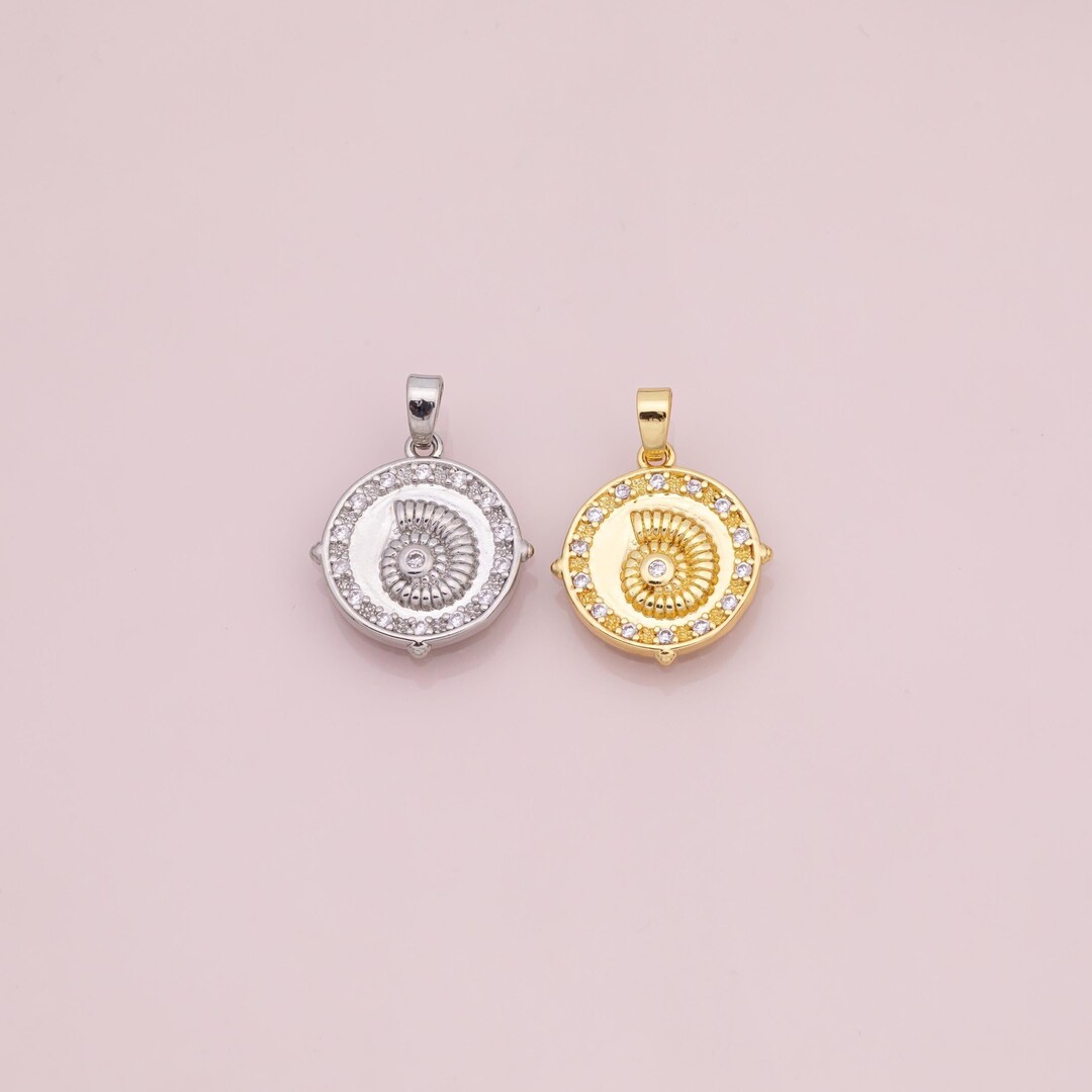 Sea Shell Nautilus Charm 18k Gold Filled Charm Bar Bracelets and ...