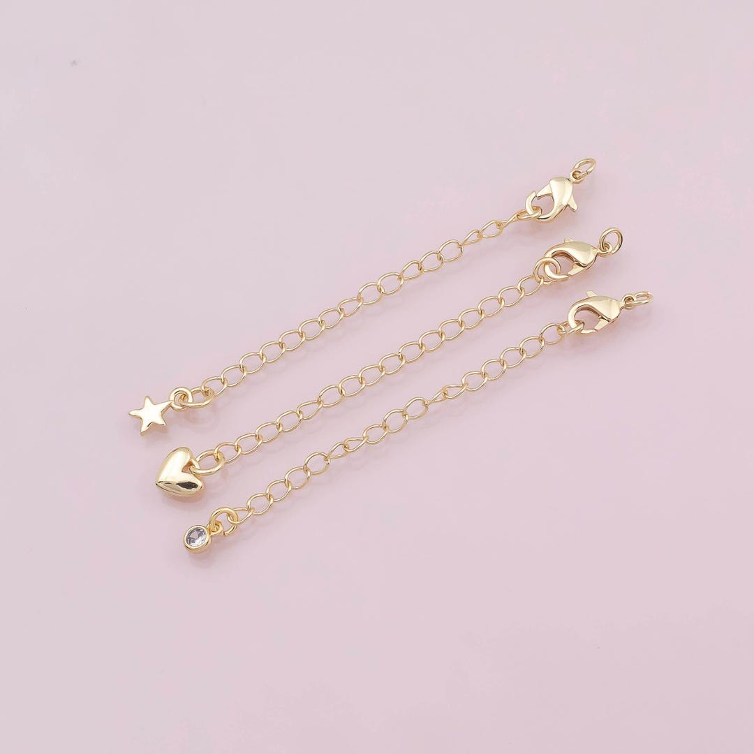 18K Gold Filled Chain Extender for Necklace Bracelet Supply Component ...