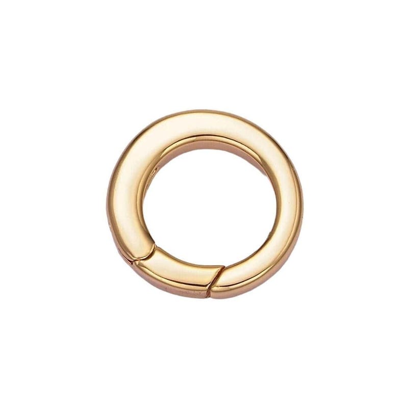 22k Gold Filled Push Gate Ring Carabiner Charm Holder Bail for Charm ...