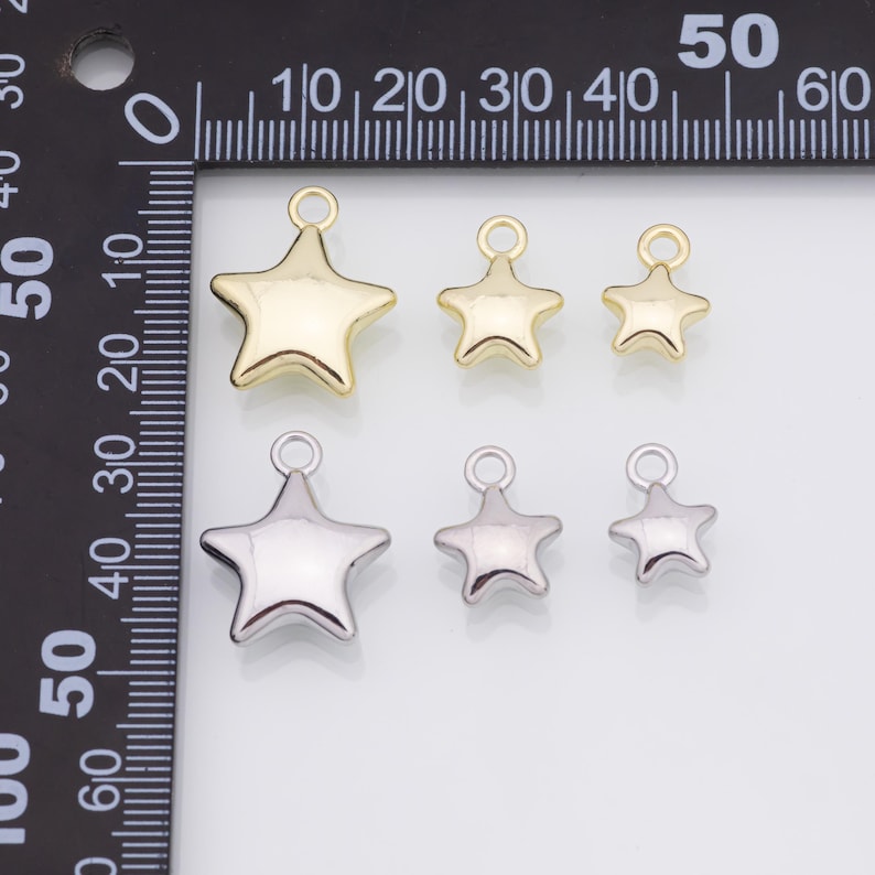 Star Charms 3 Sizes Small Medium Large Charm 18k Gold Filled Charm Bar ...