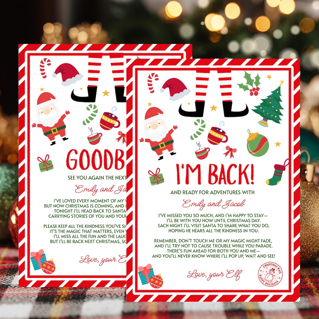 Editable Elf Arrival Departure Letter Set, Christmas Santa Helper, Kids ...