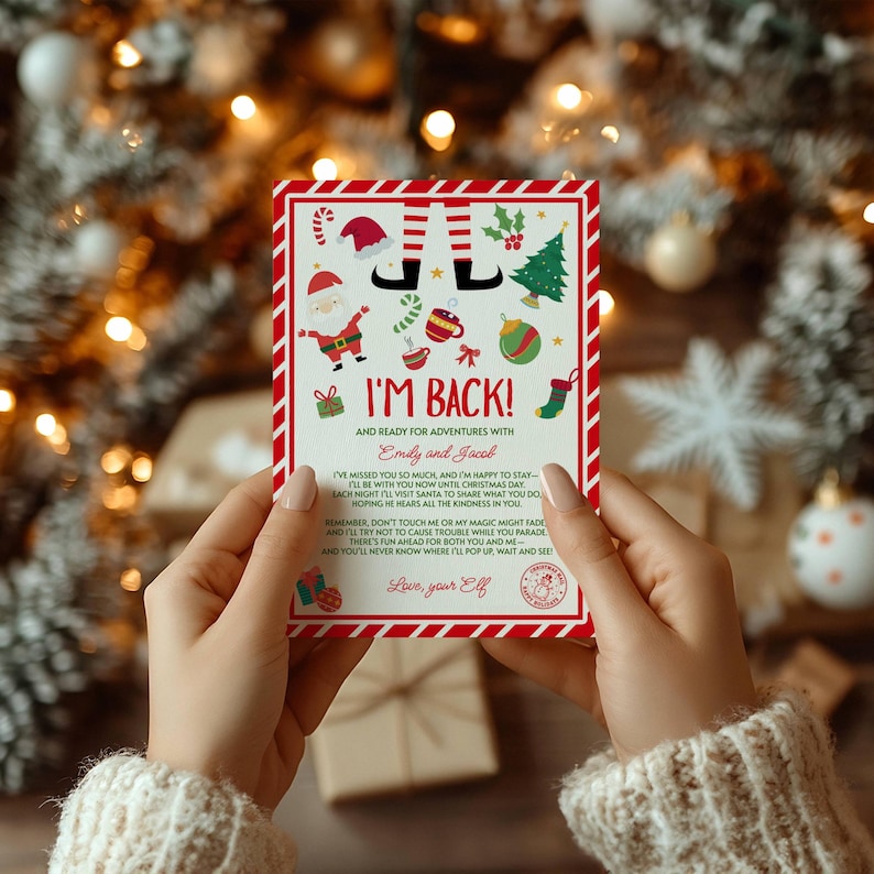 Editable Elf Arrival Letter, Christmas Santa Helper I'm Back, Xmas Kids ...