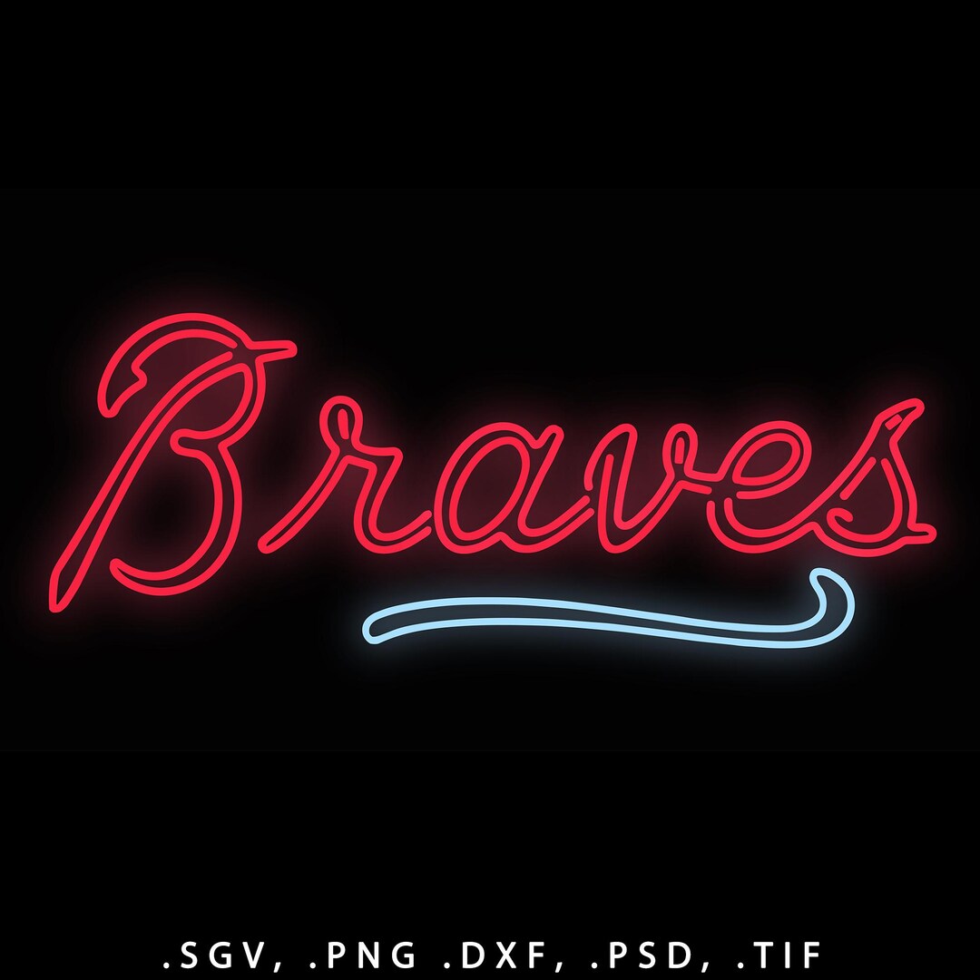 Braves Neon Logo Alternative Svg, Png, Dxf, Psd, Tif Files for T-shirts ...